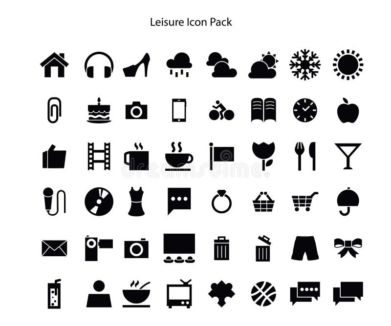 Leisure Series Icon Pack Design Stock Illustration - Illustration of ...