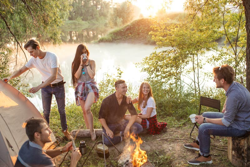 Leisure Time Activity in Landscape Stock Photo - Image of hill, happy ...