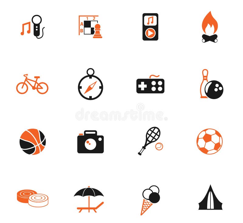 Leisure icon set stock illustration. Illustration of symbol - 123417320
