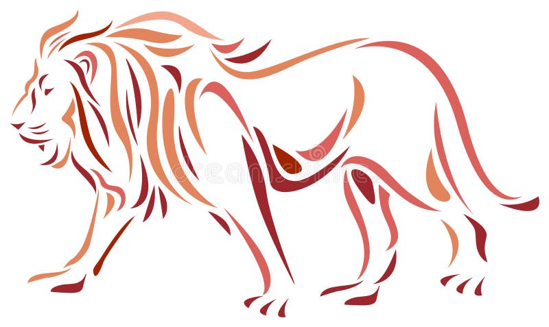 Teckning Av Ett Huvud För Lejon` S Grafisk Design Av Räkningen Mall För ...