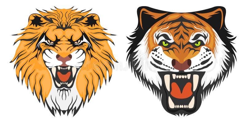 Lejon Tiger, Panter, Lodjur Rovdjur Vektor Illustrationer ...