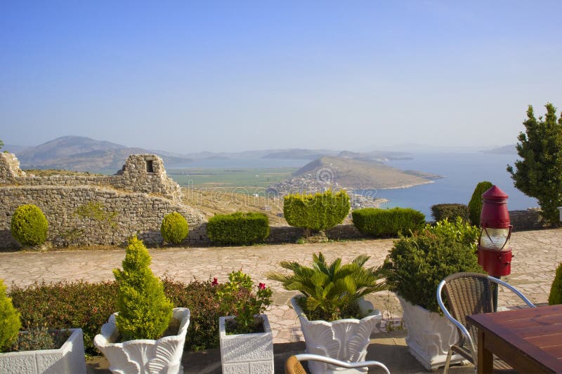 Lekursi Castle in Saranda, Albania Stock Image - Image of coast ...