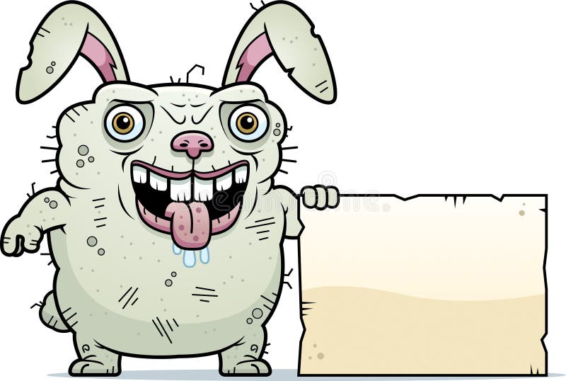 Lelijk Bunny Sign vector illustratie. Illustration of onaantrekkelijk ...