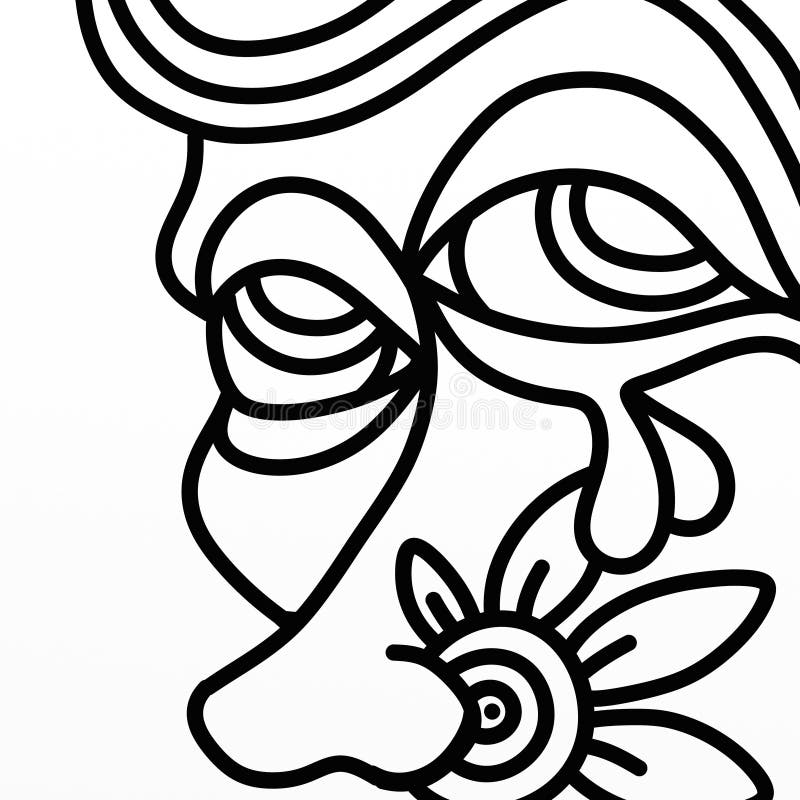 Lelijk Gezicht in Zwart-wit Stock Illustratie - Illustration of ...