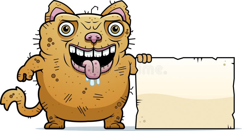 Lelijke Cat Sign vector illustratie. Illustration of grafisch - 47024157