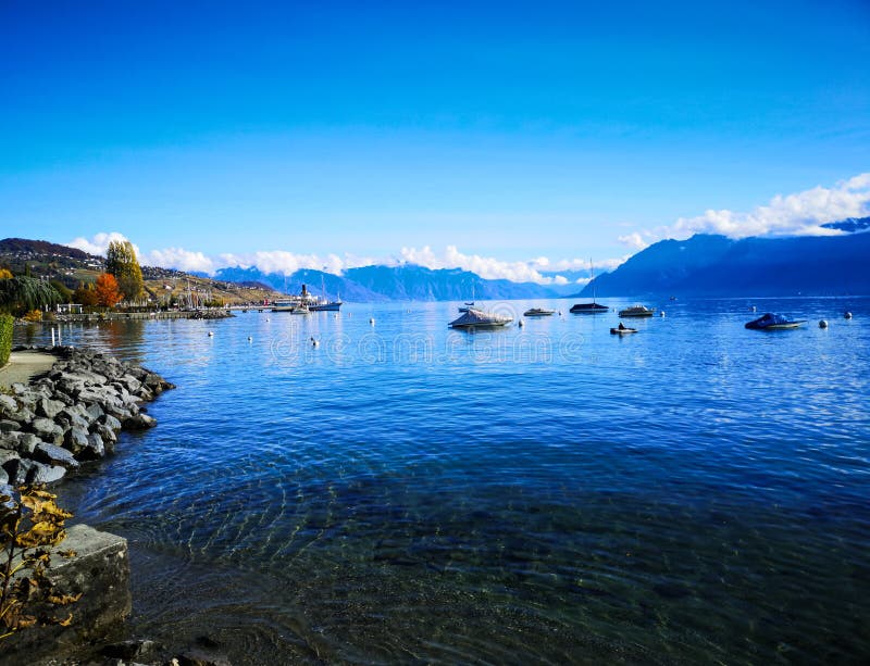 Leman Lake stock photo. Image of lake, mountains, switzerland - 209129392