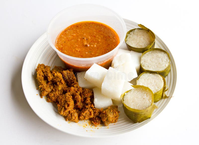 Lemang rendang ketupat stock photo. Image of lemak, coconut - 33633546