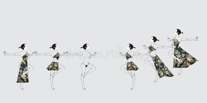 Illustration of a Beach Dress with a Banyumas Batik Motif, Central Java ...