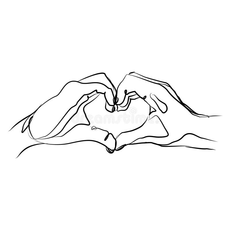 Vector Illustration of a Finger Forming a Heart Symbol. Hand Drawn ...