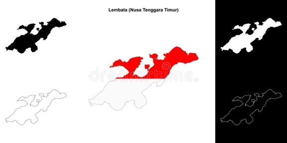 Lembata outline map stock vector. Illustration of blank - 356961811
