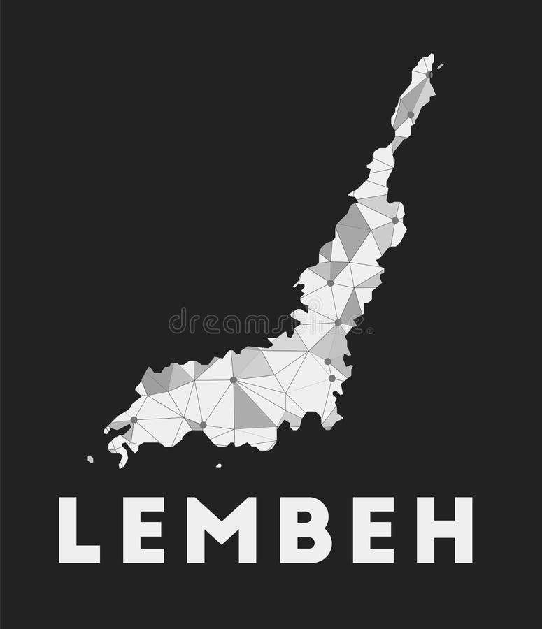 Map of Lembeh. stock vector. Illustration of border - 225157844