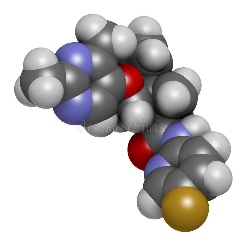 Lemborexant Insomnia Drug Molecule. 3D Rendering Stock Image ...