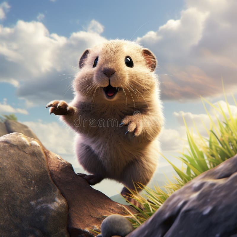 Immersive Photorealistic Animation: Charming Hamster Running in ...
