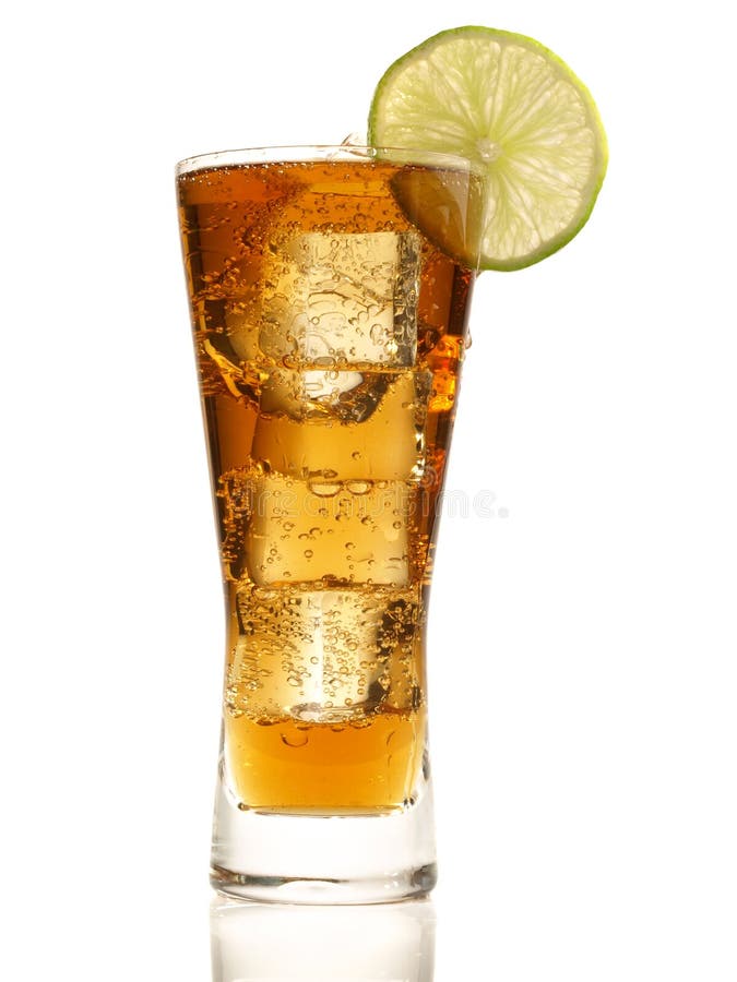 Lemoan Ice Tea on White Background Stock Photo - Image of fresh, cube ...