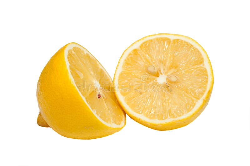 Lemon Cut Half Slice With Color Wheel Isolated Stock Image - Image of ...