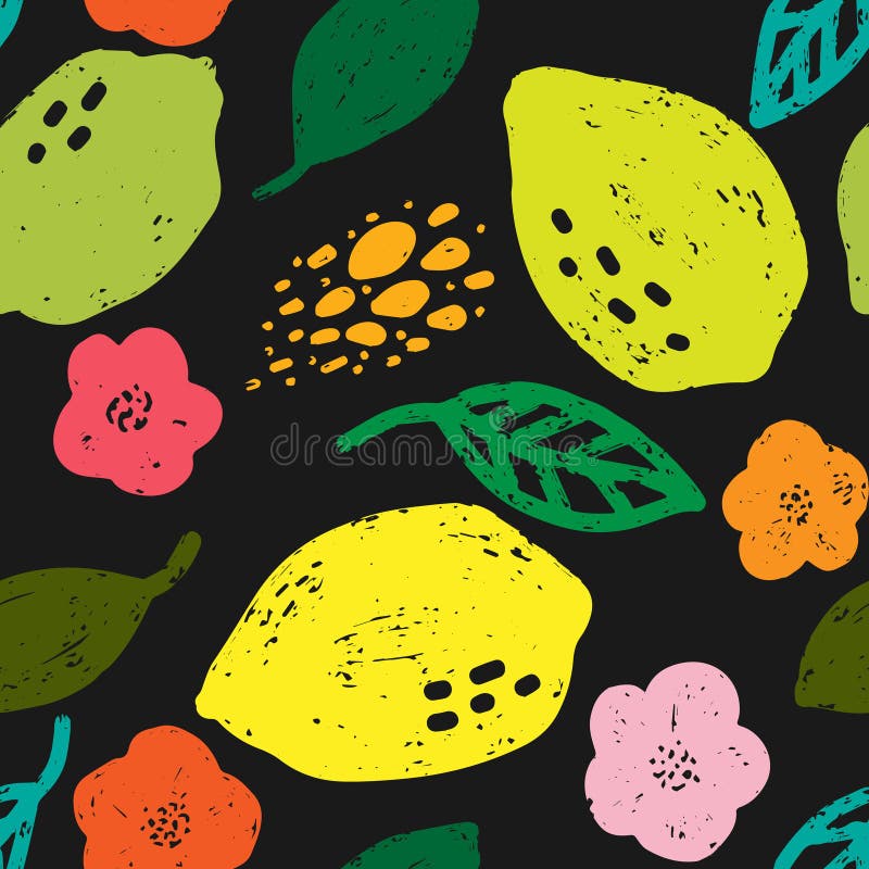 Lemon Abstract Grunge Texture Stylized Pattern Stock Vector ...
