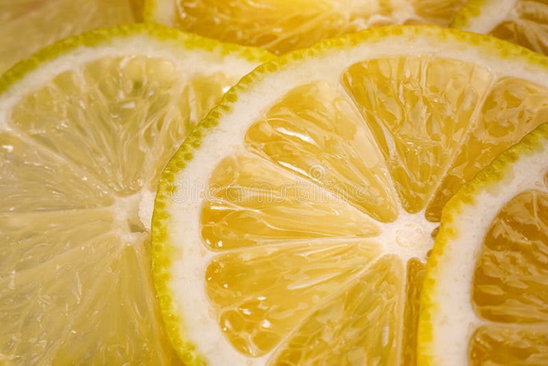 Lemon Background. Close Up View of Lemon Slices Stock Image - Image of ...