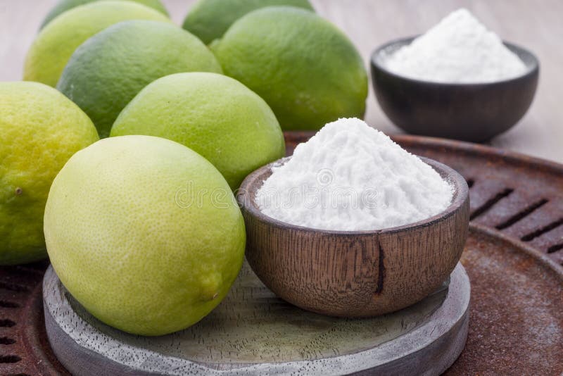 Lemon and Baking Soda on the Table Stock Image - Image of clean ...