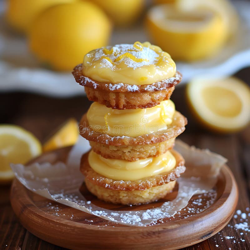 Lemon Bar Cookie Cups stock illustration. Illustration of baked - 328221239