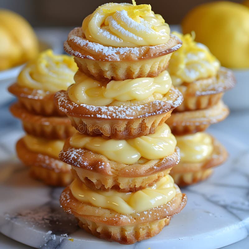 Lemon Bar Cookie Cups stock illustration. Illustration of gourmet ...