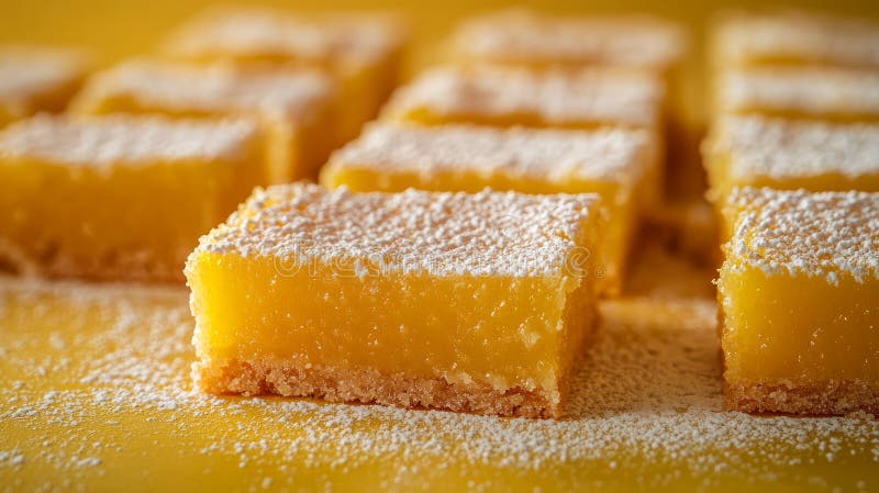 Lemon Bars Topped with Powdered Sugar. Stock Image - Image of homemade ...