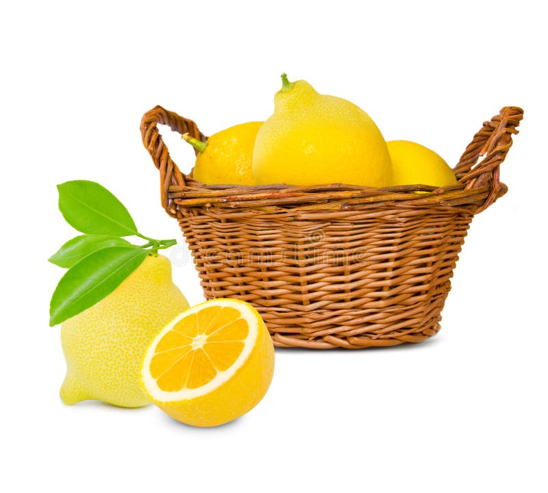 Lemon basket stock photo. Image of agriculture, biological - 45257032