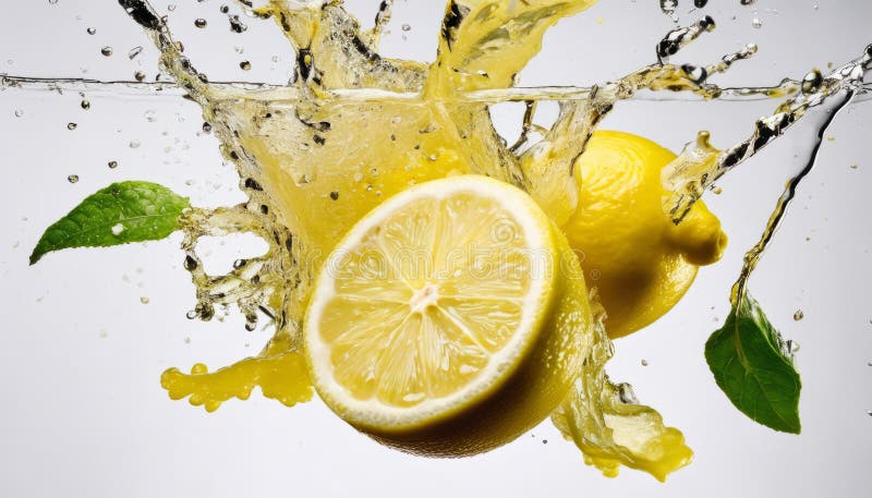 A Lemon is Being Squeezed and Splashing Out Stock Illustration ...