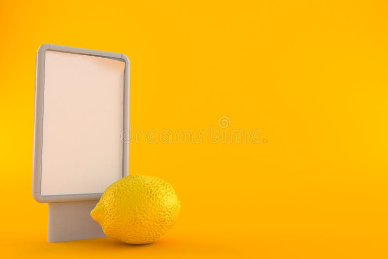 Lemon with blank billboard stock illustration. Illustration of copy ...