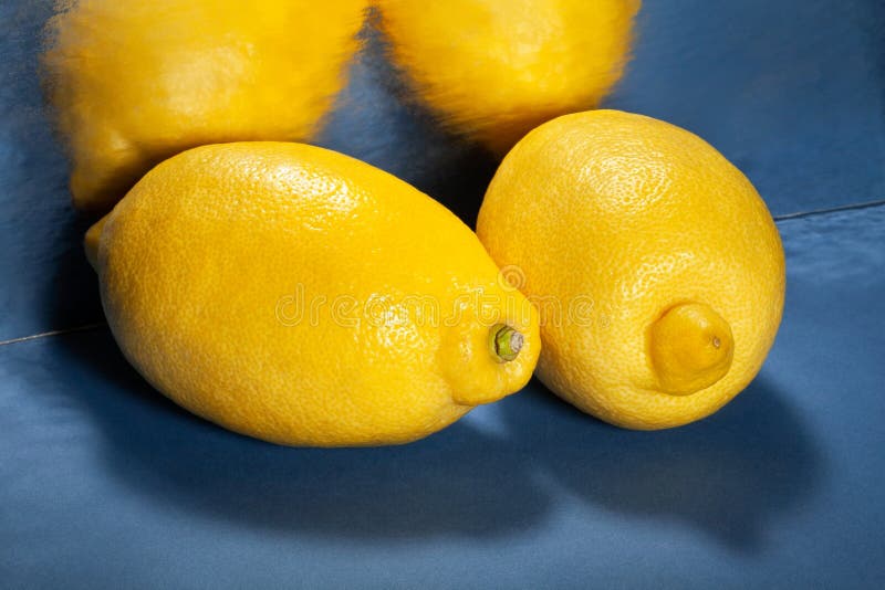 Lemon on blue stock image. Image of yellow, lemons, antioxidant - 218456897
