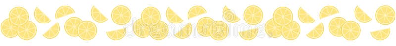 Seamless Border Garland with Lemon Slices. Stock Vector - Illustration ...