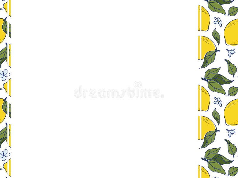 Lemon Border Design with Hand Drawn Style Stock Vector - Illustration ...