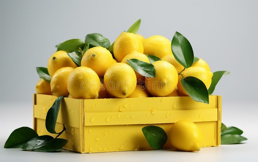 Lemon Box on Clear Background -Generative Ai Stock Illustration ...