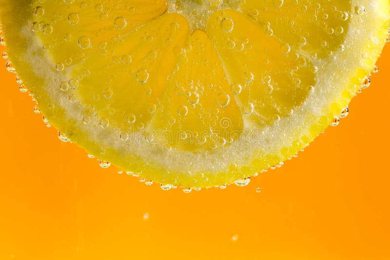 Lemon in the bubbles stock image. Image of orange, refreshing - 36001383