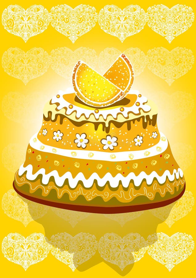 Lemon cake stock vector. Illustration of color, delicious - 44934541
