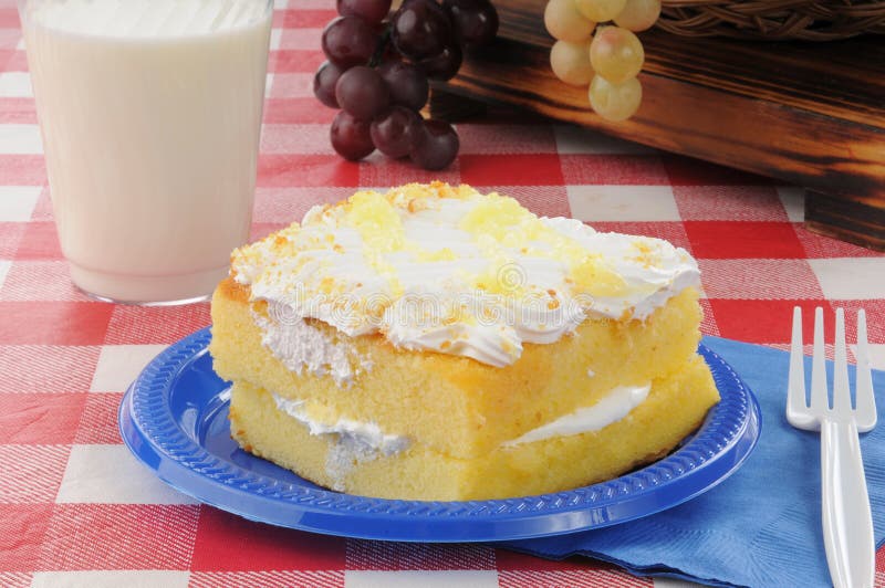 Lemon Cake on a Picnic Table Stock Image - Image of picnic, plate: 25285001