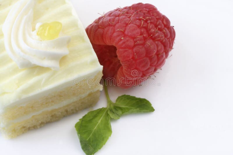 Lemon Cake with Raspberry stock photo. Image of fresh - 4551166