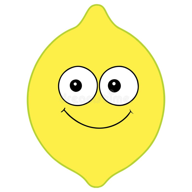 Lemon Cartoon Big Eye with Smile Stock Vector - Illustration of design ...