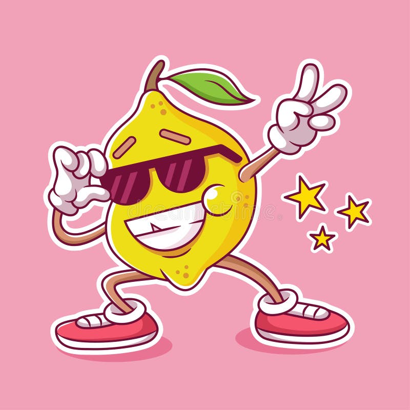 Lemon Cartoon Character Vector Illustration. Stylized Mascot Stock ...
