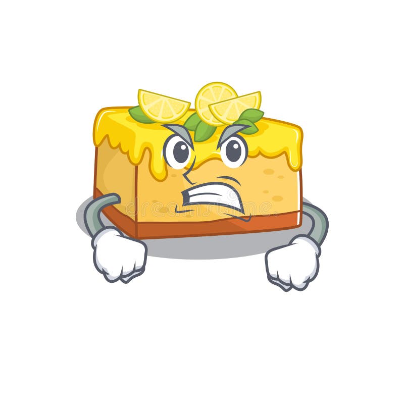 Lemon Cheesecake Cartoon Character Style Having Angry Face Stock Vector ...