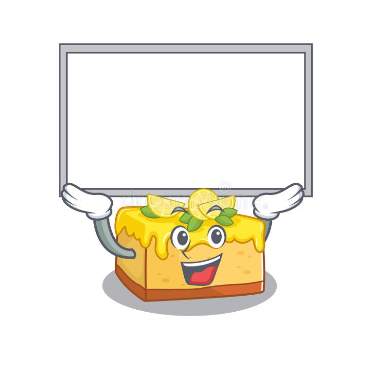 A Lemon Cheesecake Mascot Picture Raised Up Board Stock Vector ...