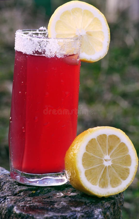 Lemon and cherries drink stock photo. Image of fruits - 39257688