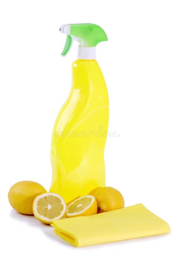 Lemon cleaner stock image. Image of isolated, plain, bright - 4495695
