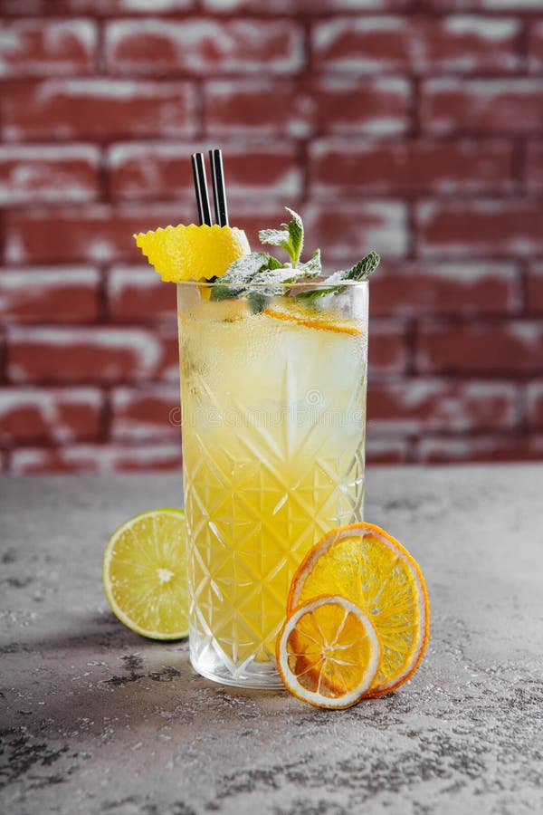 Lemon Cocktail in Frozen Glass. Stock Photo - Image of beverage, food ...