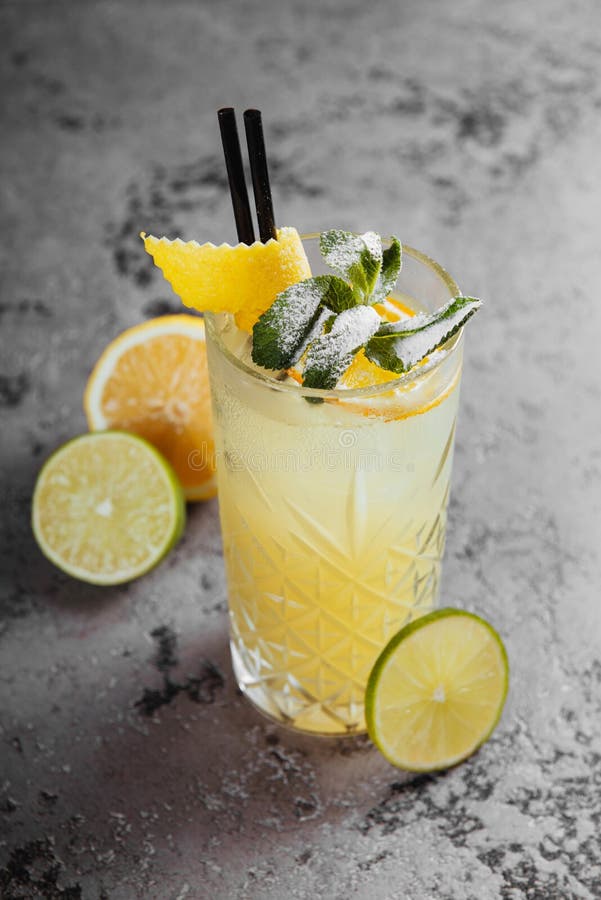Lemon Cocktail in Frozen Glass. Stock Photo - Image of cool, ingredient ...