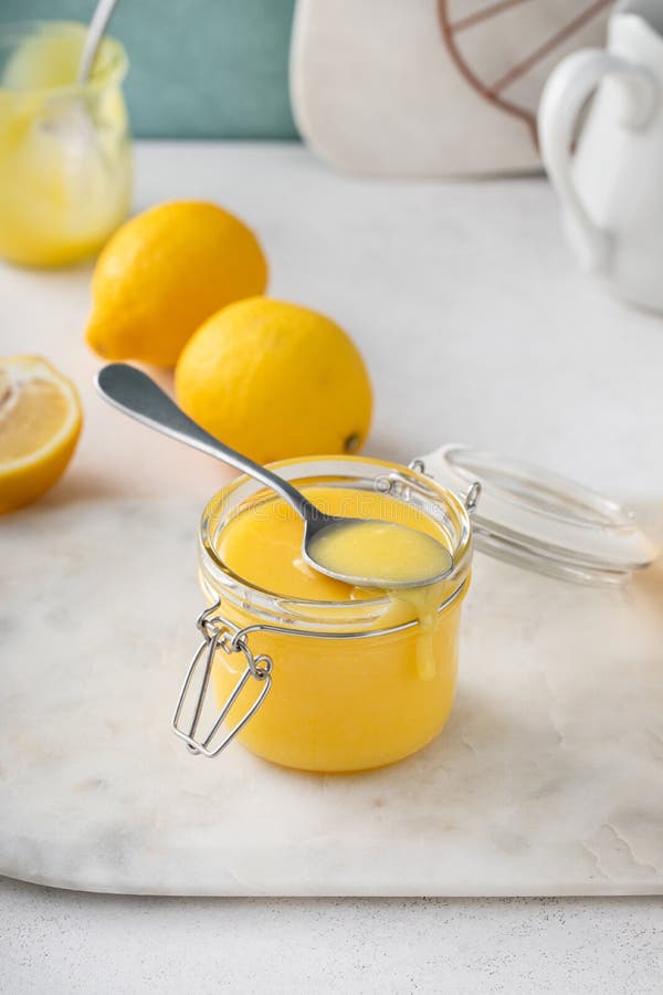 Lemon Curd, Homemade Lemon Sauce in a Jar Stock Photo - Image of tasty ...
