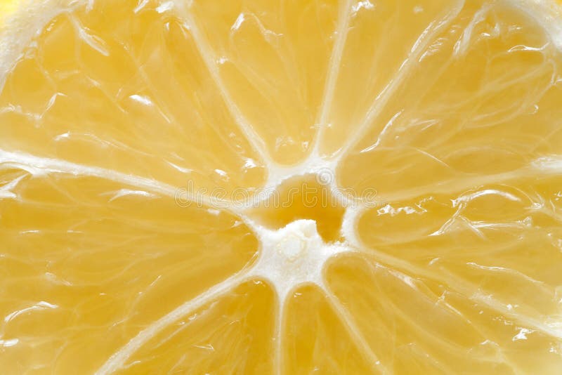 Lemon Cut Citrus Fruit Inside Middle, Macro Close-up Stock Photo ...