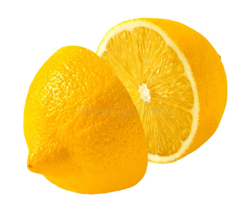 Fresh Lemon Quarter Slices Isolated on White Stock Image - Image of ...
