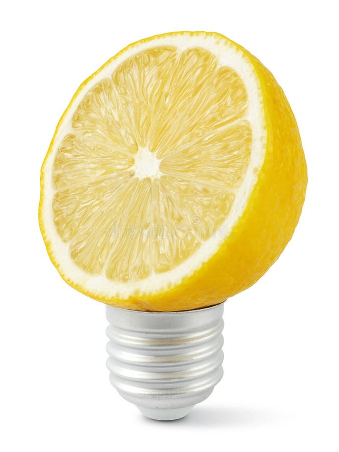 Lemon Cut in Half on the Light Bulb Stock Image - Image of freshness ...