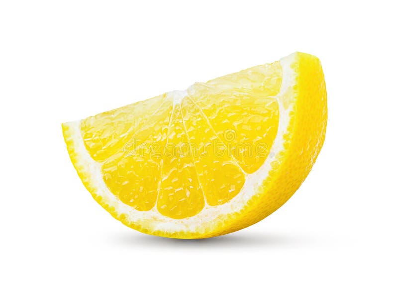 Lemon and Cut Half Slice Isolated on White Background Stock Image ...
