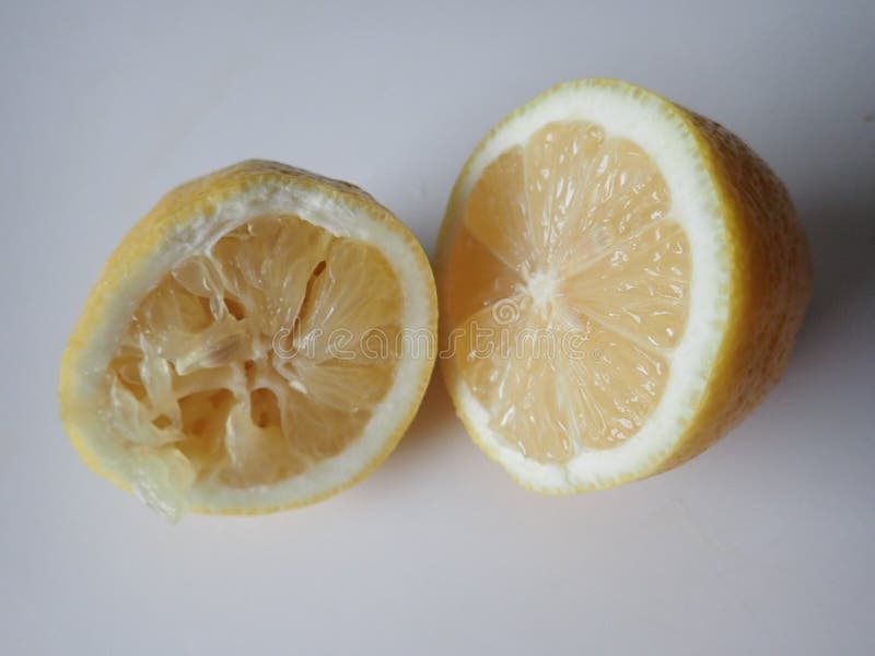 Lemon Cut into Halves on a Table Stock Photo - Image of dieting ...